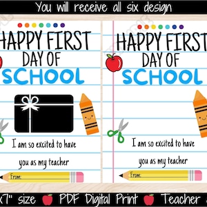 Printable First Day of School Gift Card Holder, Welcome Back to School ...