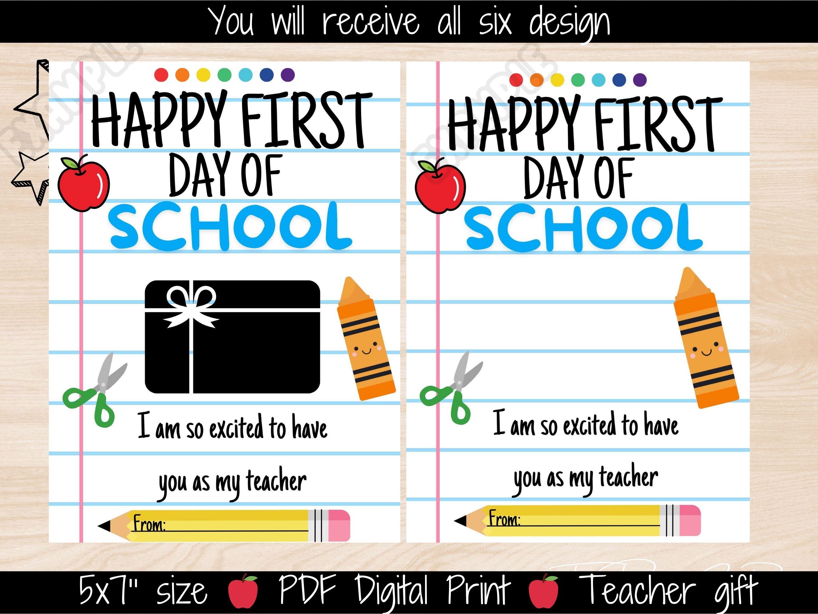 Printable First Day of School Gift Card Holder, Welcome Back to School ...