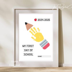 First Day of School Handprint Craft Back to School Printable Memory ...