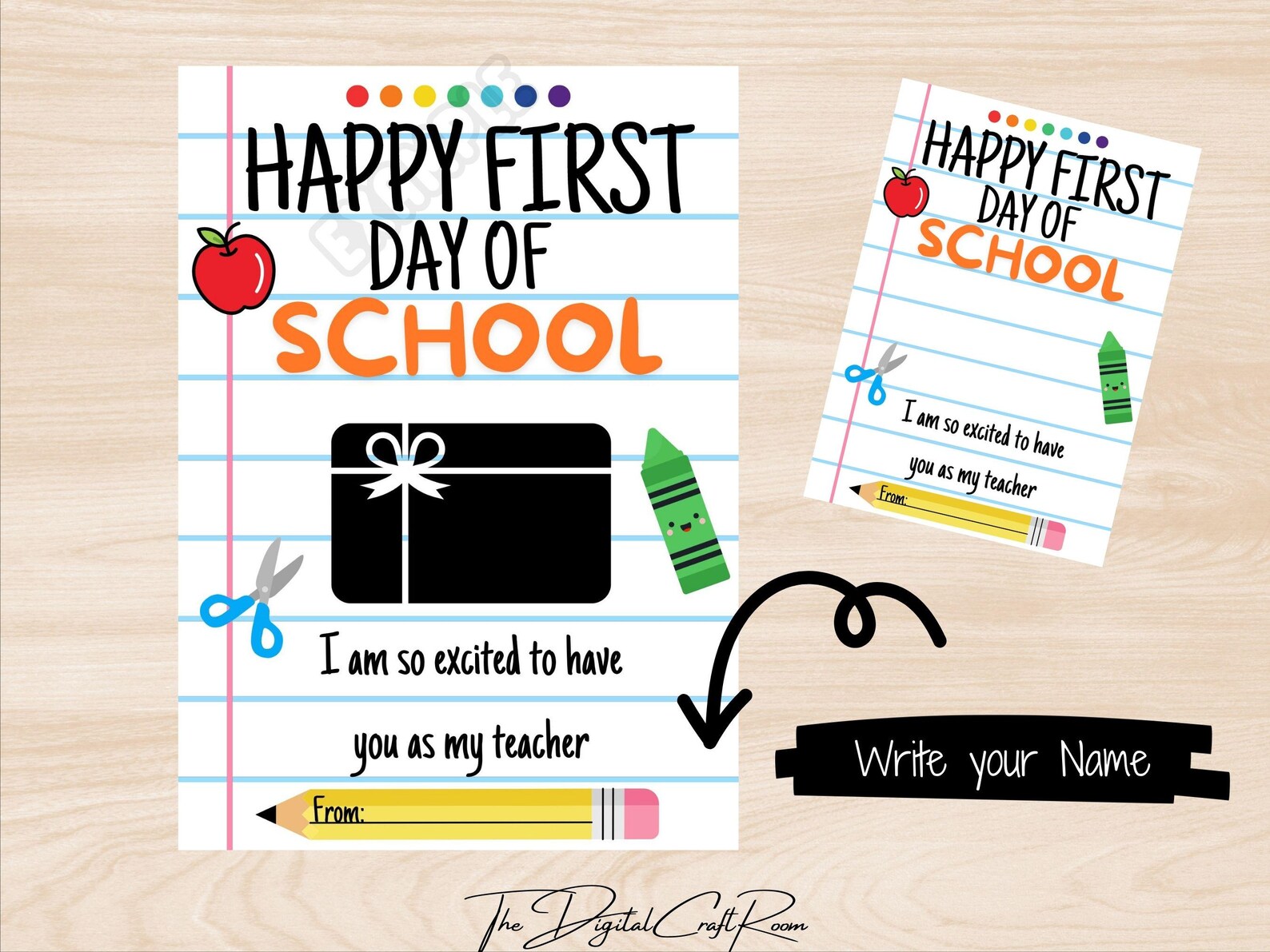 Printable First Day of School Gift Card Holder, Welcome Back to School ...