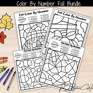 Fall Color by Number , Color by Number , Activity for Kids , Printable ...