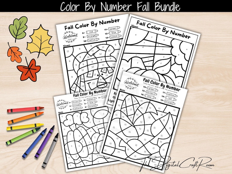 Fall Color by Number , Color by Number , Activity for Kids , Printable ...
