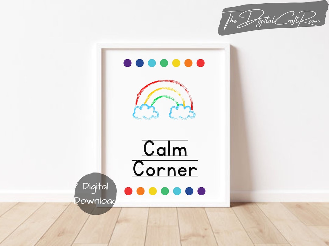 Calming Corner Poster, Classroom Decor Printable, Mental Health Poster ...