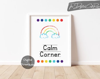 Calming Corner Poster, Classroom Decor Printable, Mental Health Poster ...