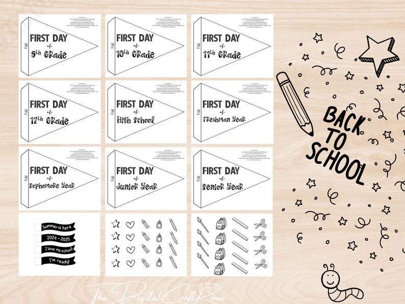 Back to School Printable Flags Bundle for Prek-6th Grade • Teacher's ...