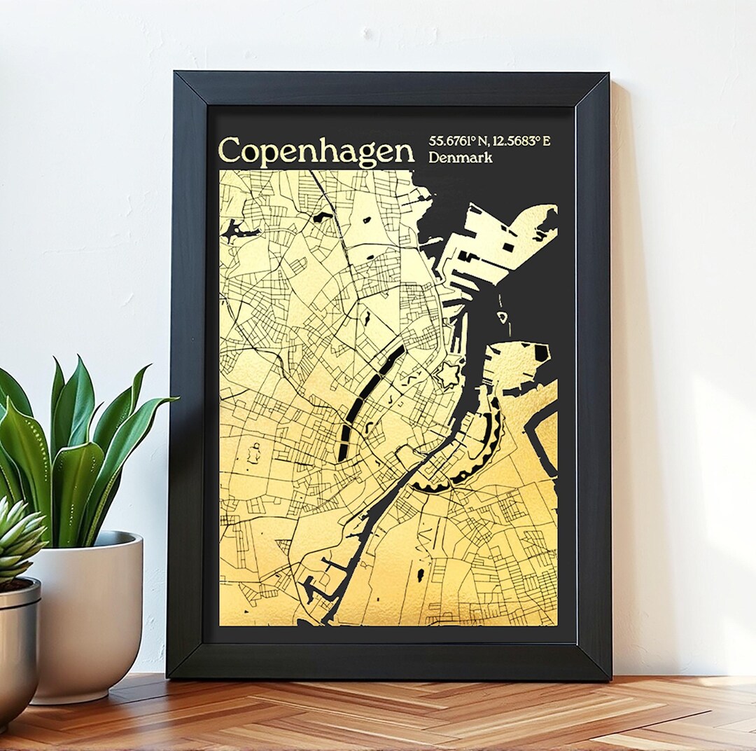 Personalized Metallic Foil City Map Print – Custom Anniversary Gift - Etsy