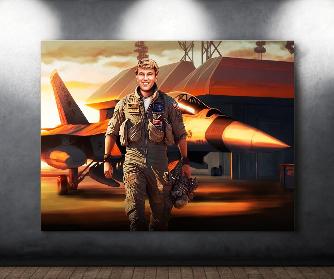 Top Gun Portrait for Posters or Canvases | Funny Portrait | Family Gift ...