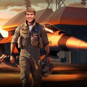 Top Gun Portrait for Posters or Canvases | Funny Portrait | Family Gift ...