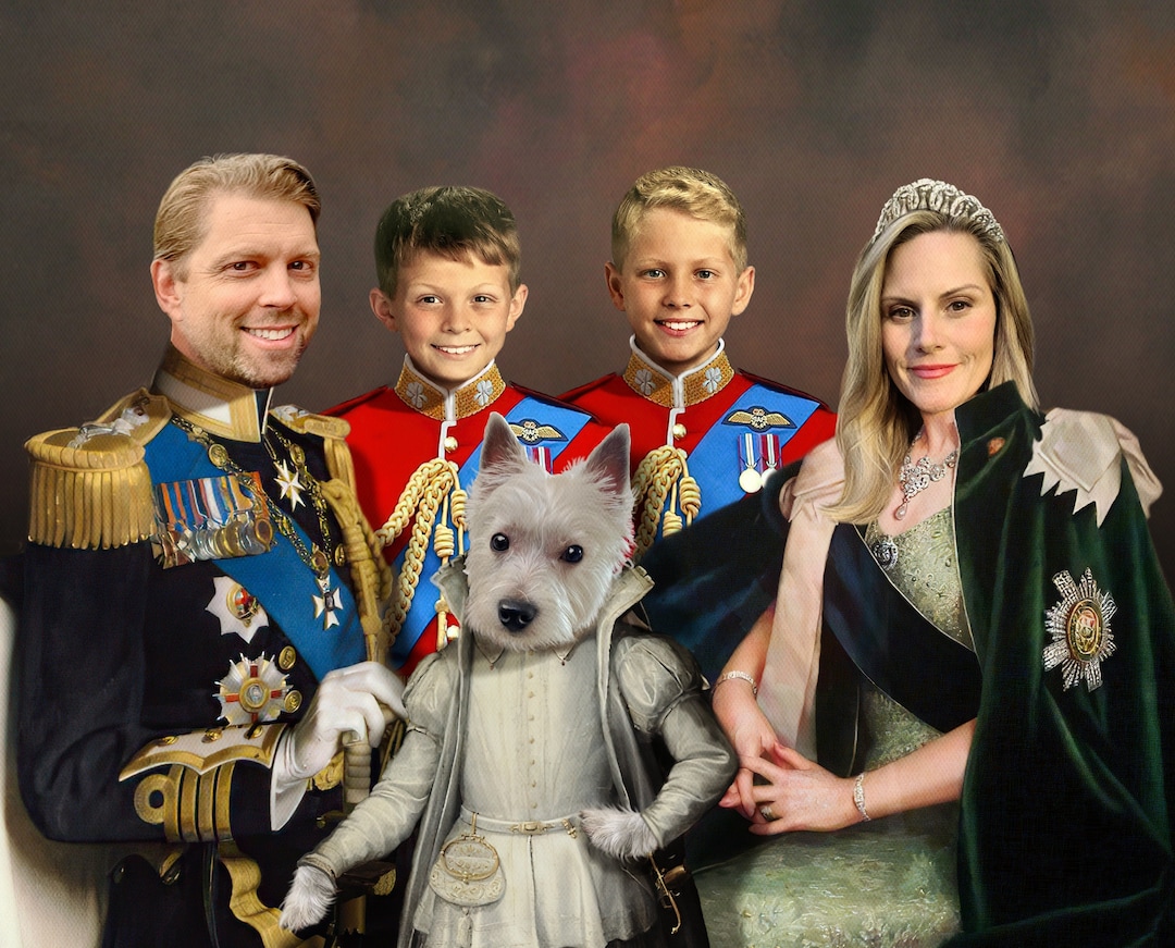 Personalized Royal Family Portrait | Custom Pet & People Gift - Etsy