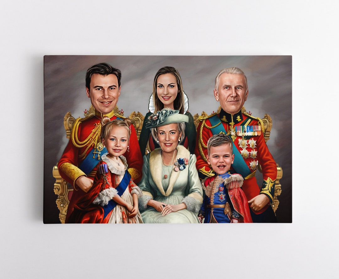 Royal Family Portrait |funny Family Portrait | Family Gift Ideas ...