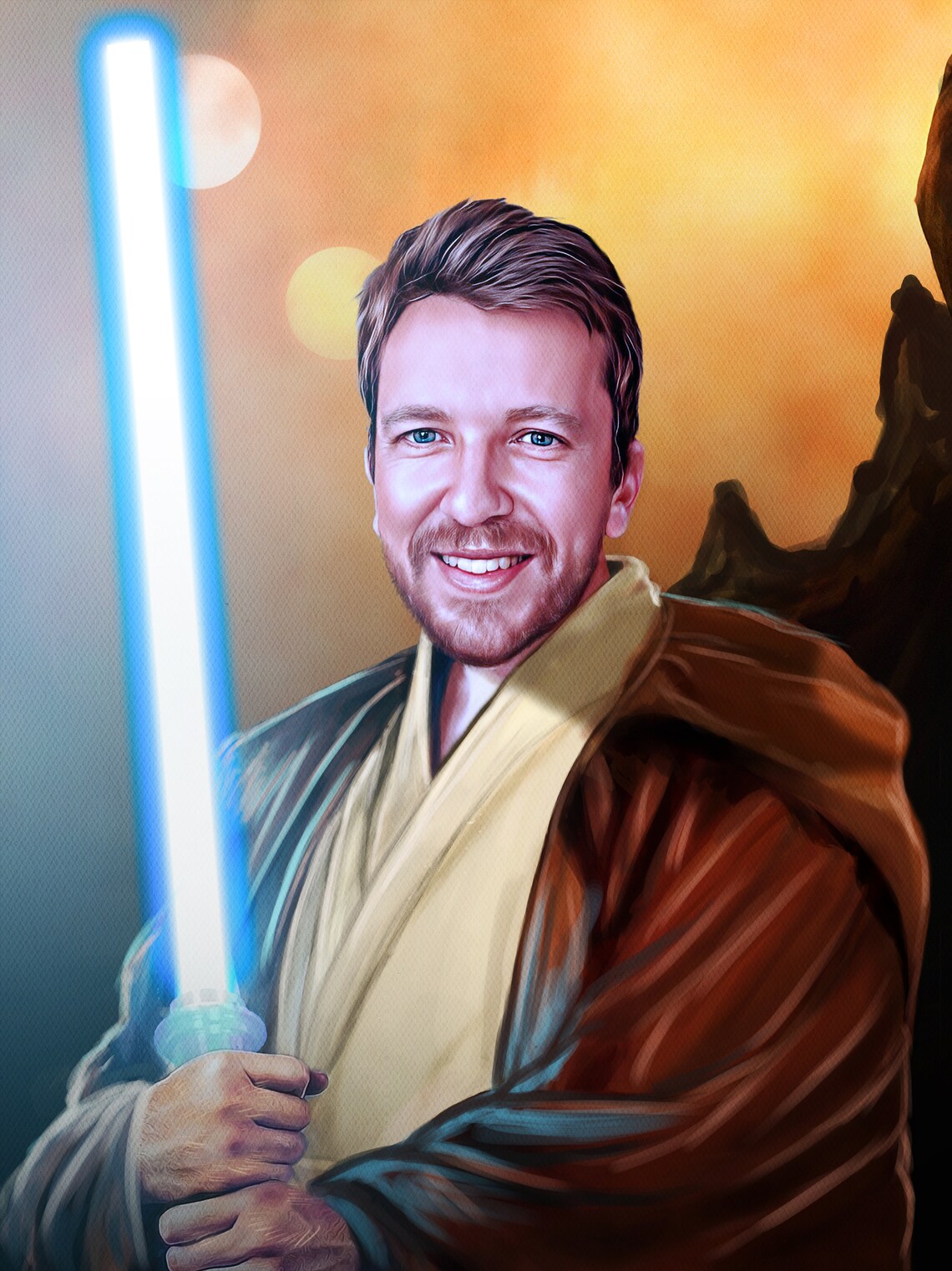 Star Wars Portrait With Obi Wan Kenobi for Posters or Canvases | Etsy