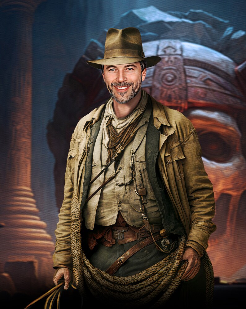 Indiana Jones Portrait for Posters or Canvases Funny - Etsy