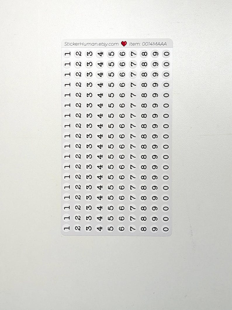 Typewriter Numbers Stickers 0-9 / 0 1 2 3 4 5 6 7 8 9 / Journals ...