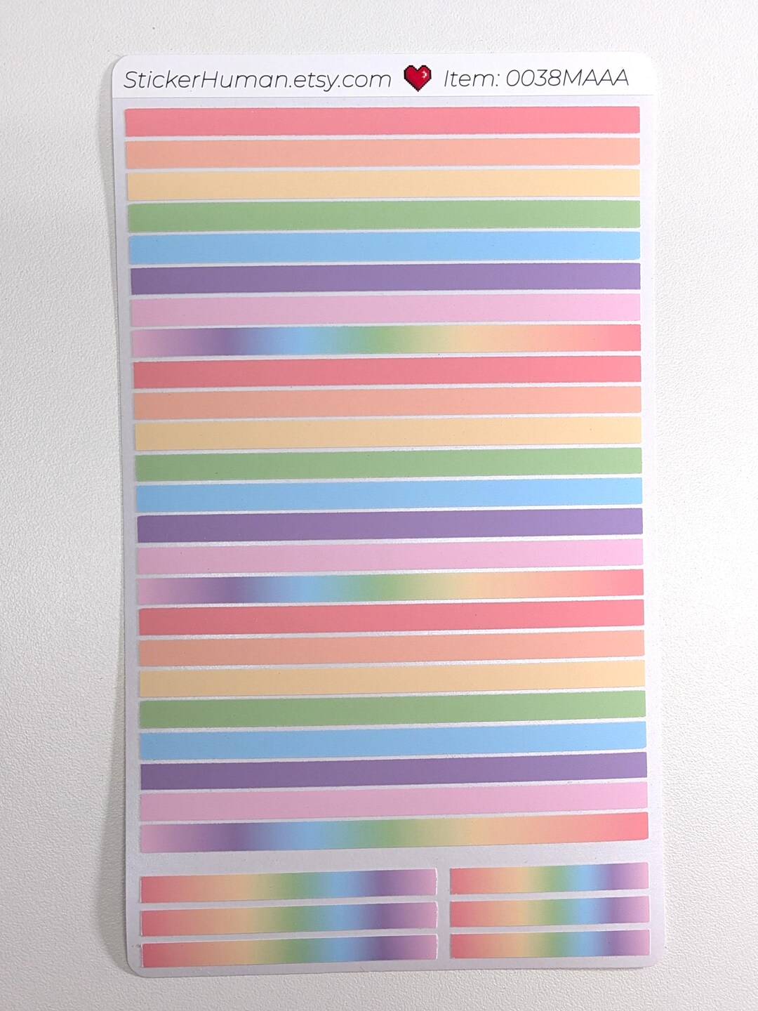 Pastel Rainbow Rectangle Stickers / Vibrant / Colorful / Journals ...