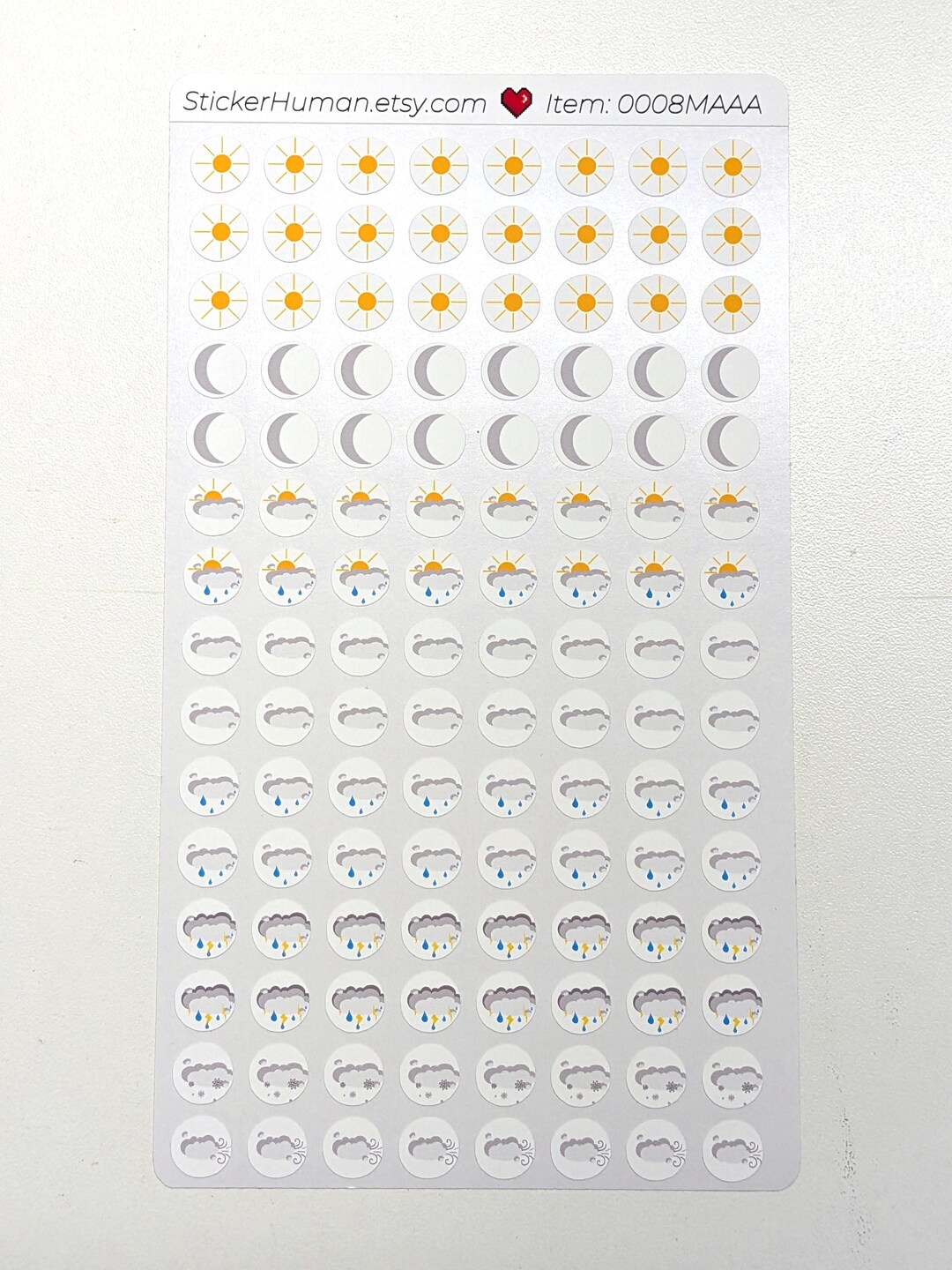 Weather Planner Stickers / Sun / Rain / Storm / Moon / Journals ...