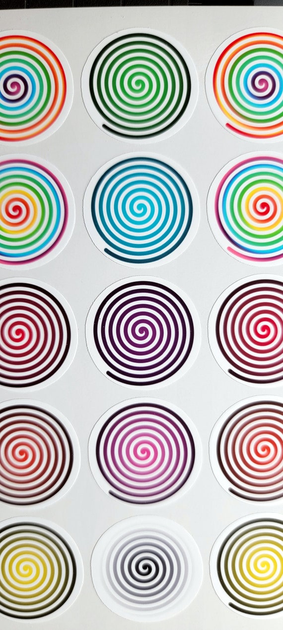 30 Stickers Optical Illusion Spiral Eye Tricks Gaze Hypnosis Planner ...