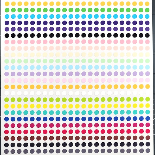 Color Palette Dot Stickers - Etsy