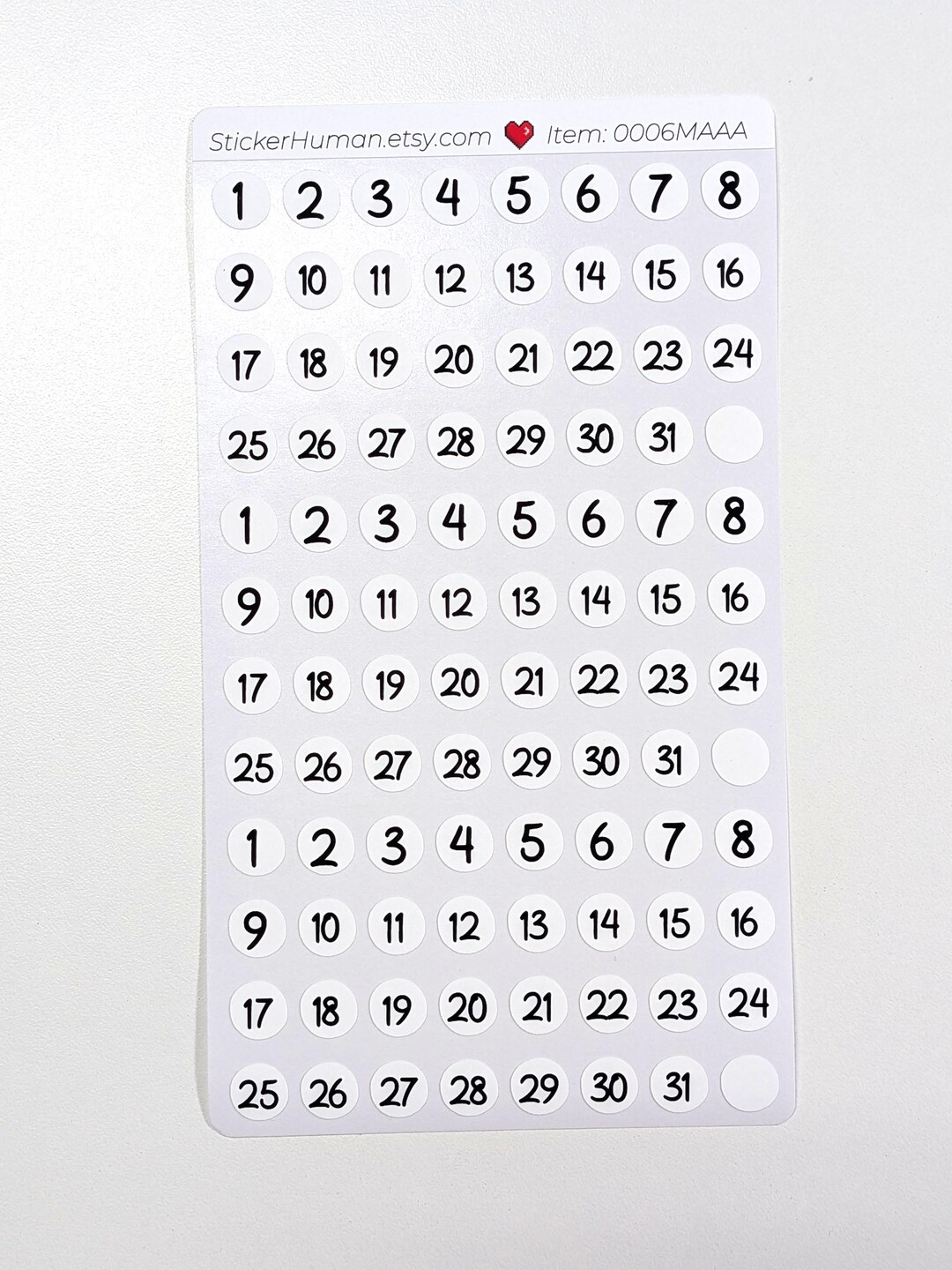 Date Dots 1-31 / 3 Months / White / Colorable / Journals / Notebooks ...