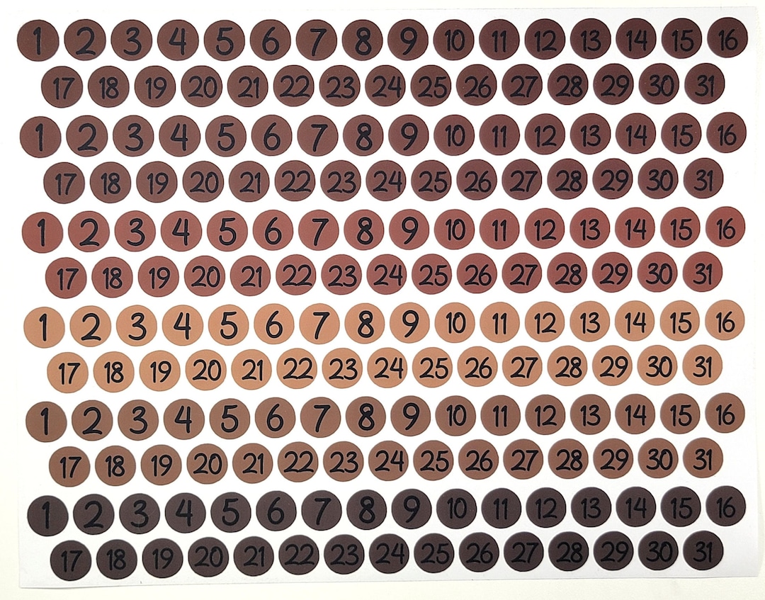 186 Circle Week Date Dot Stickers for Planners Calendars - Etsy
