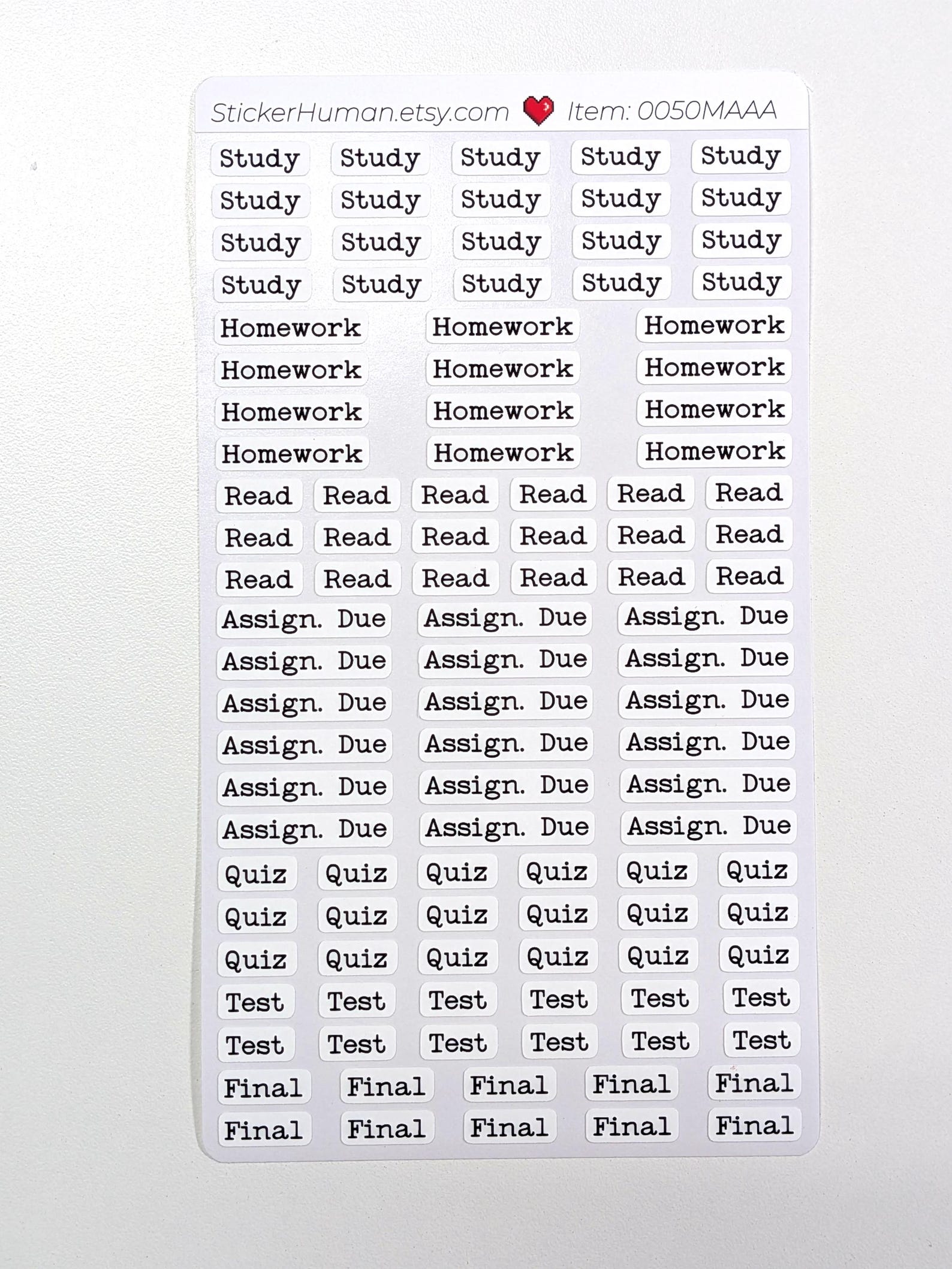 School Stickers / Study / College / Homework / Read / Quiz / Test ...