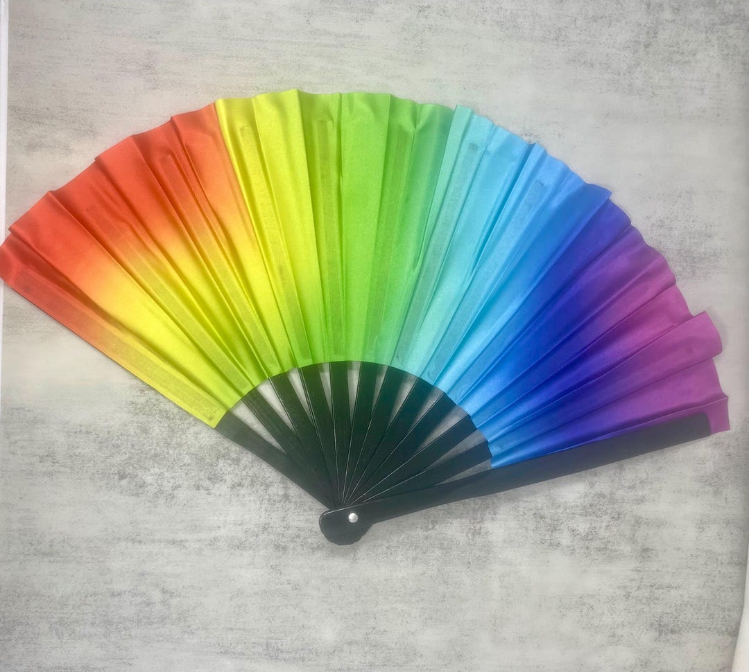 Vibrant Twisted Rainbow Hand Fan-your Statement Accessory! - Etsy