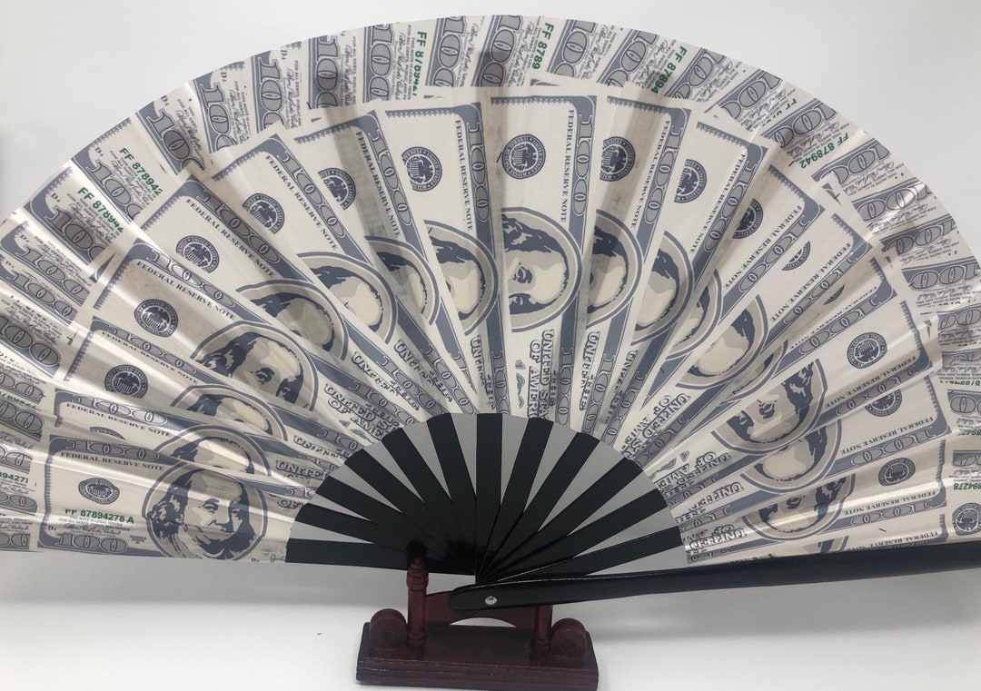 Cash Me Outside Bamboo Hand Fan: Money Print Clack Fan - Etsy