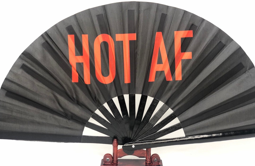 HOT AF Custom Bamboo Clack Fan: Rave/drag Queen Hand Fan - Etsy