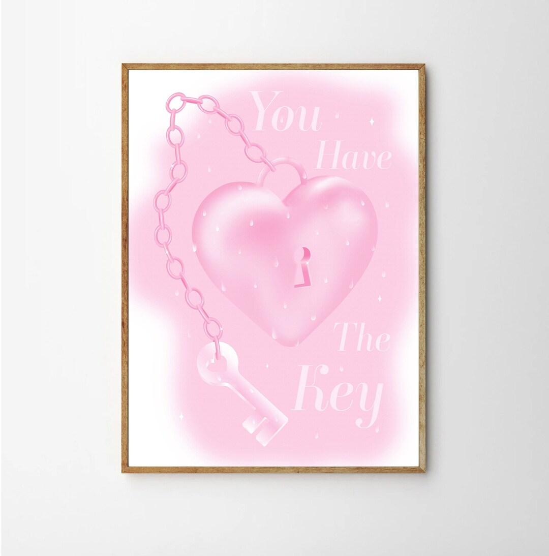 Self Love Wall Art, Retro Heart Locket, Motivational Poster, Positive ...
