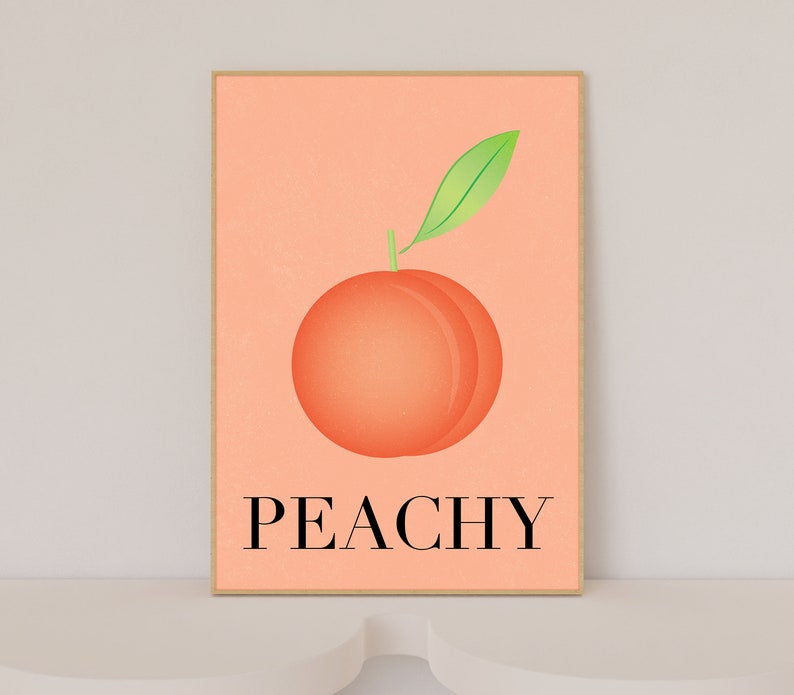 Peach Print, Abstract Fruit Wall Art, Pastel Decor, Cute Room Poster ...