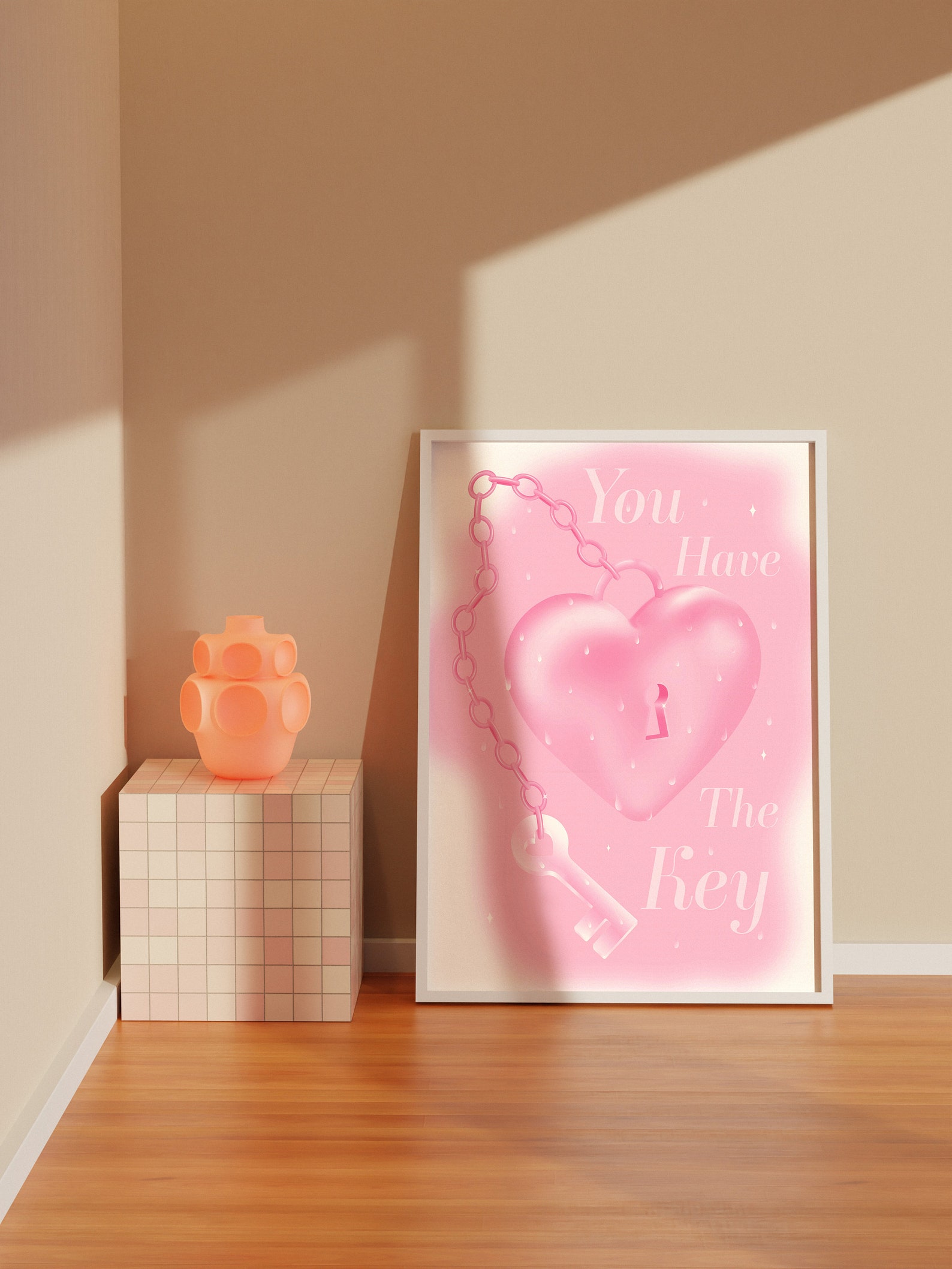 Self Love Wall Art, Retro Heart Locket, Motivational Poster, Positive ...