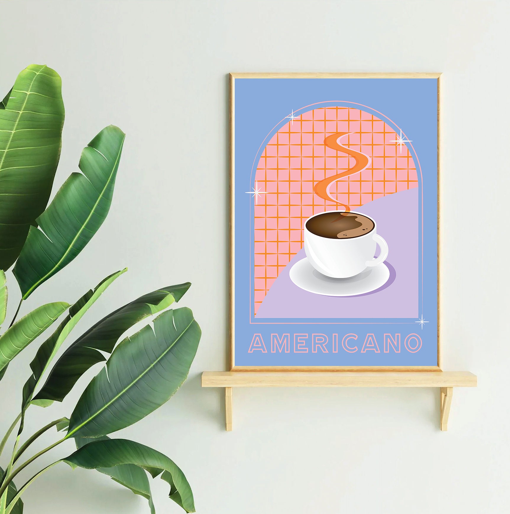 Coffee Poster, Retro Wall Art, Coffee Bar Decor, Bed and Breakfast ...