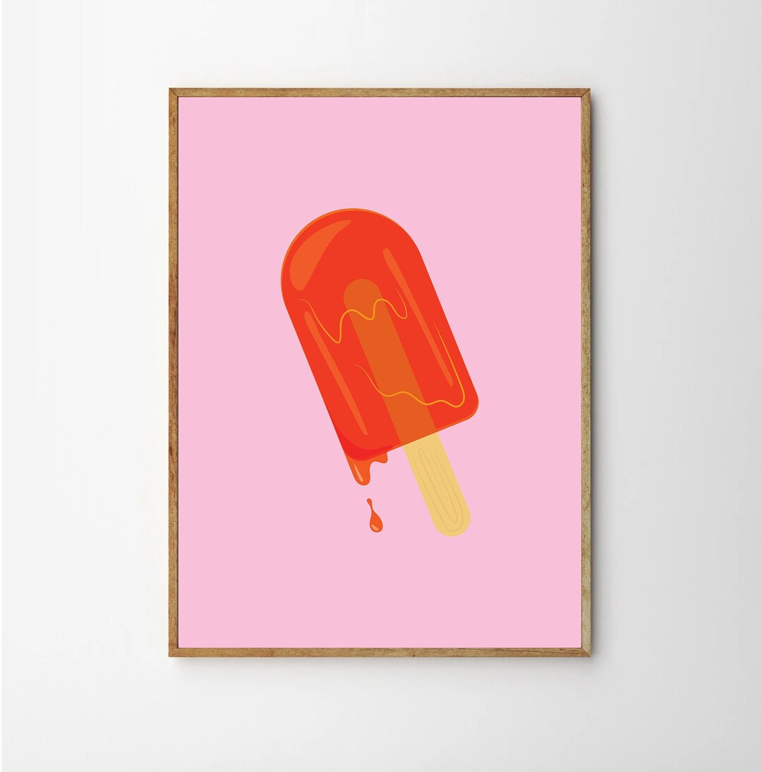 Popsicle Print, Colourful Poster, Digital Art Download, Fun Home ...