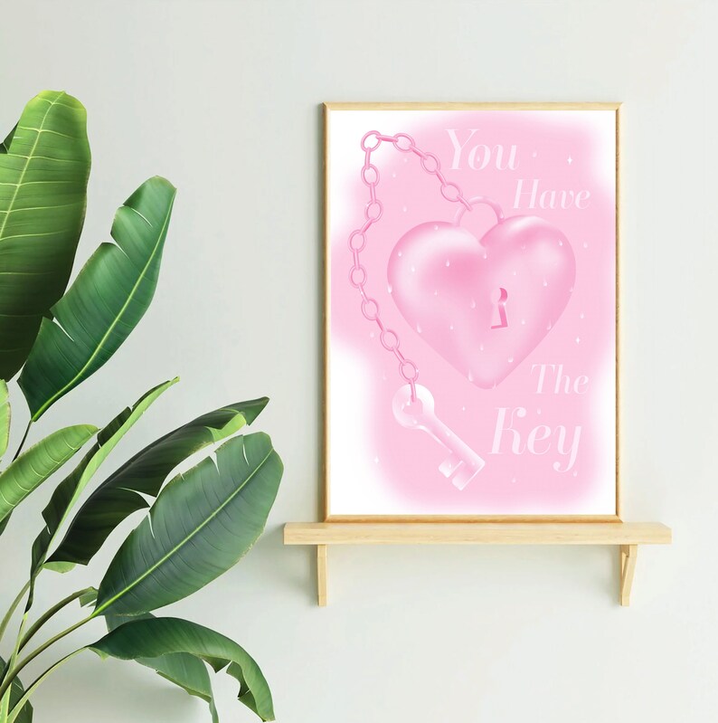 Self Love Wall Art, Retro Heart Locket, Motivational Poster, Positive ...