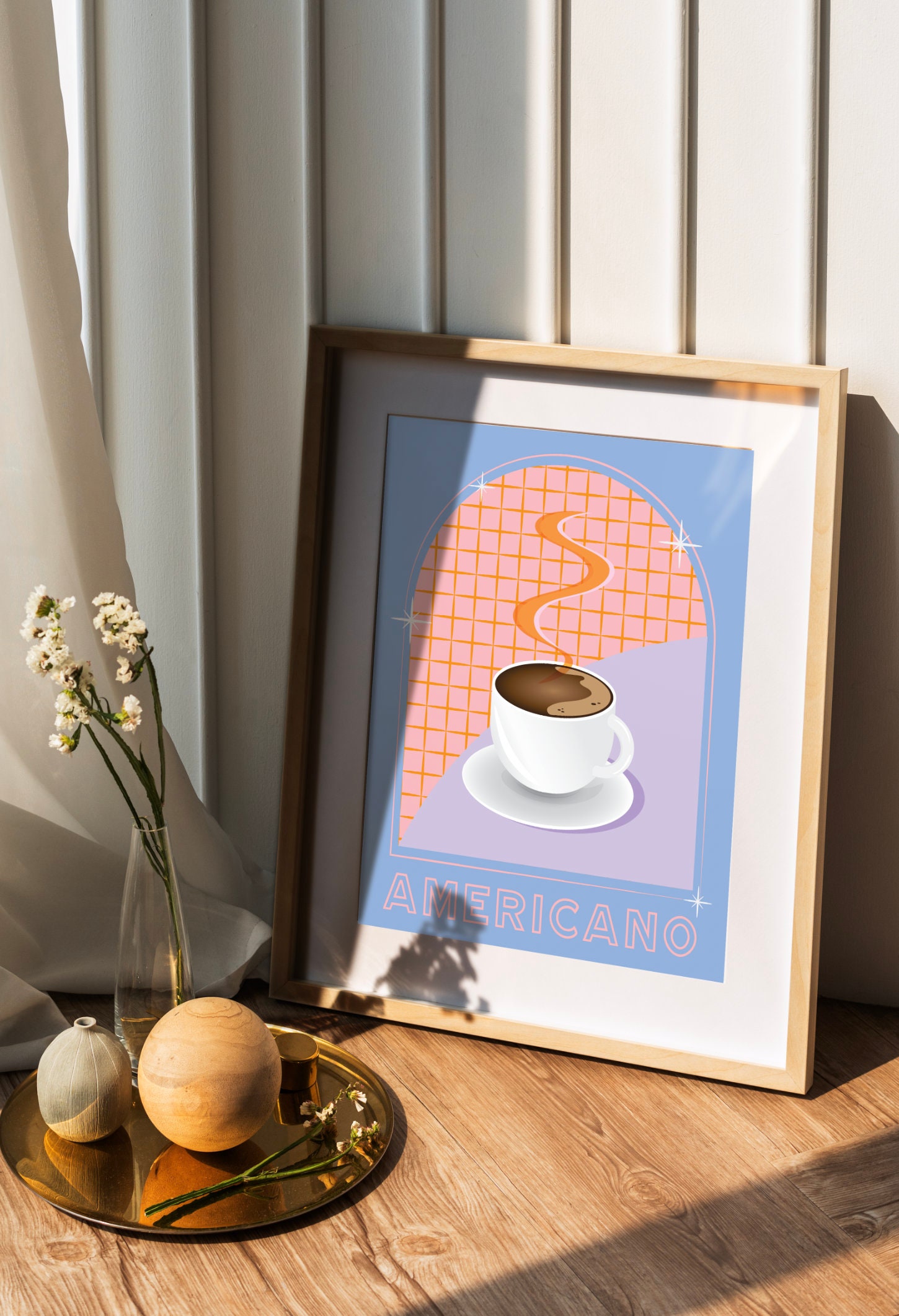 Coffee Poster, Retro Wall Art, Coffee Bar Decor, Bed and Breakfast ...