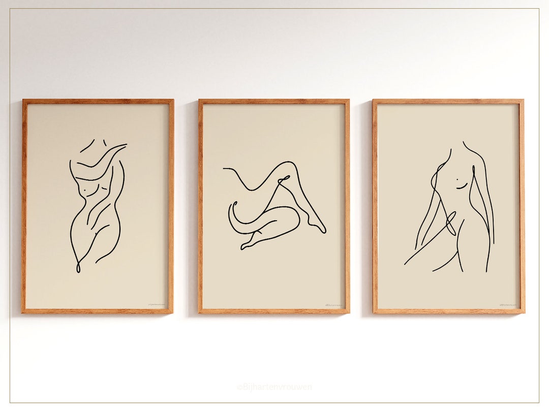3 Female Bodies Set | Bodypositive | Butt Art Line Art | Body Printable ...