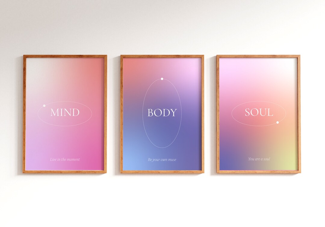 SALE! Mind Body Soul Aura Poster 3 Piece Wall Art, Aura Energy ...
