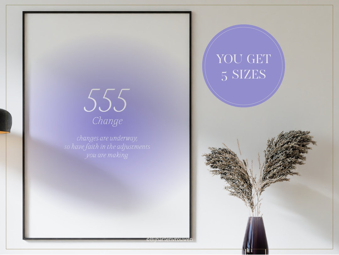 Positive Angel Numbers 555 Digital Print, Change , Law of Attraction ...