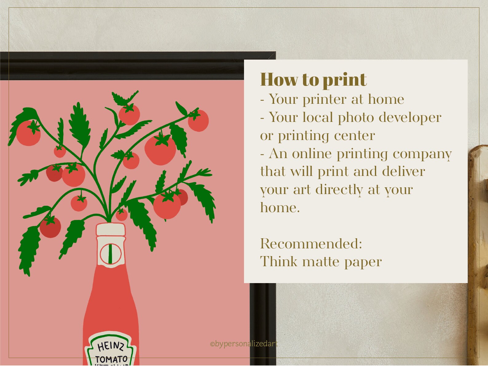 Food Art Tomato Ketchup Print RED, Kitchen Wall Art,retro Wall Decor ...