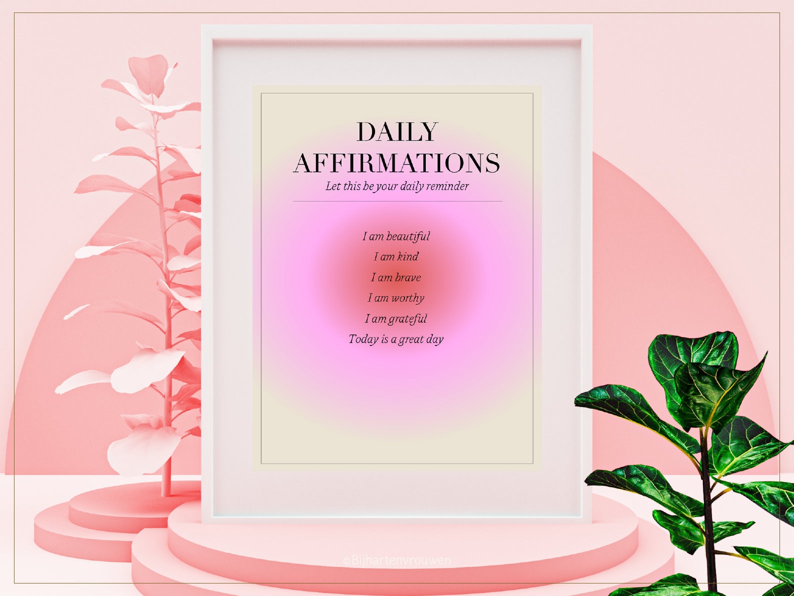Daily Affirmations Aura Poster, Affirmation Print, Mental Health Poster ...