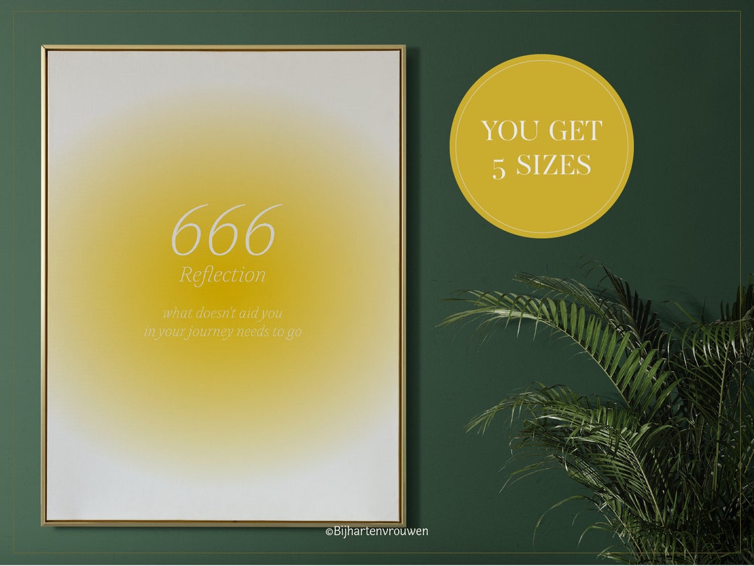 Printable Positive Angel Numbers 666 Digital Print, Reflection , Law of ...