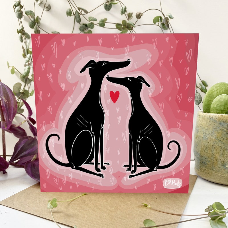 Valentines Day Card Whippet - Etsy UK