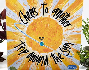 Another Trip Around the Sun Birthday Greeting Card, Space Birthday ...