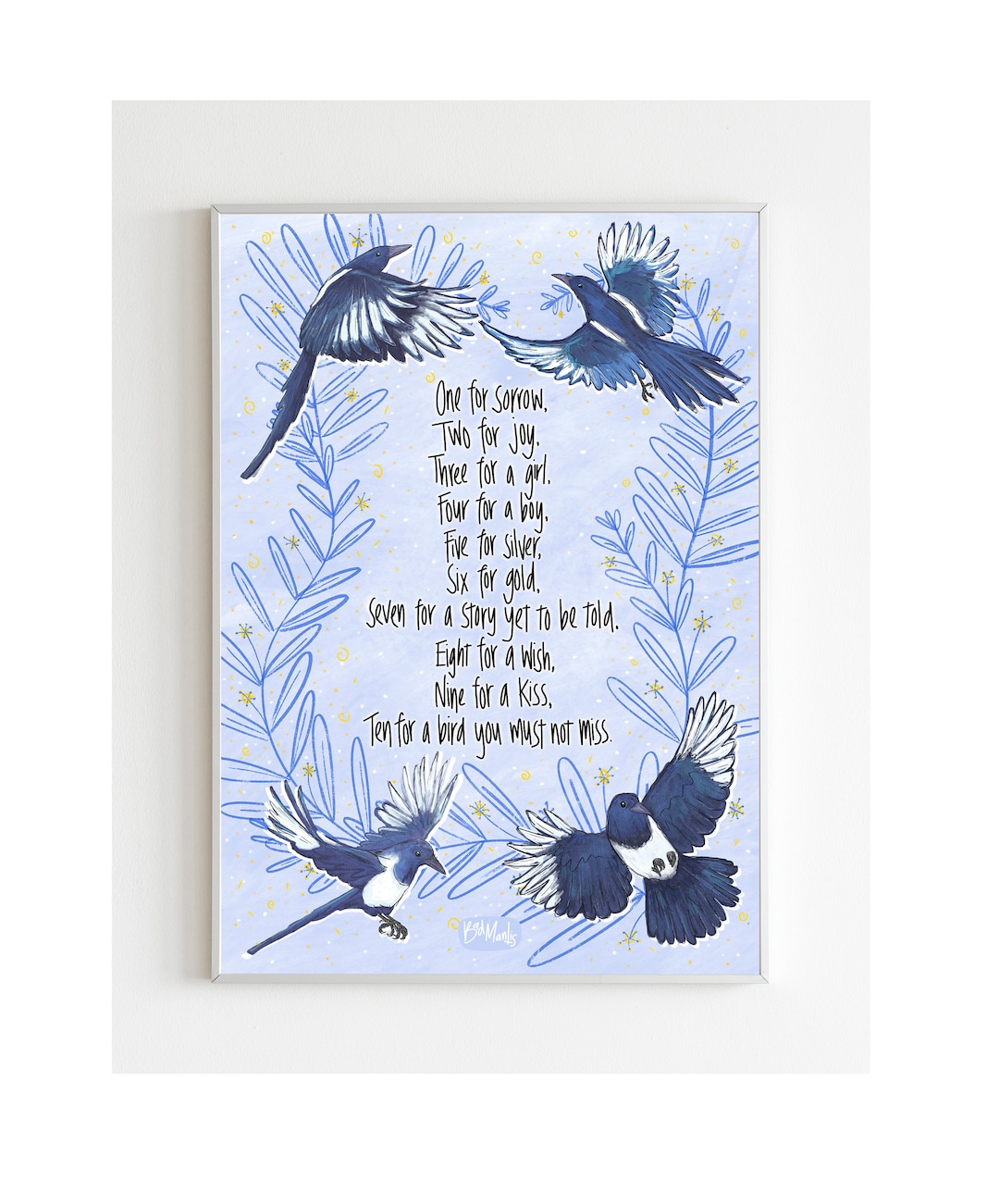 Magpie Nursery Rhyme Art Print - Baby Boy - Present Perfect for Baby ...
