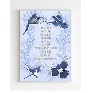 Magpie Nursery Rhyme Art Print – Baby Boy Gift (print Only) - Etsy UK