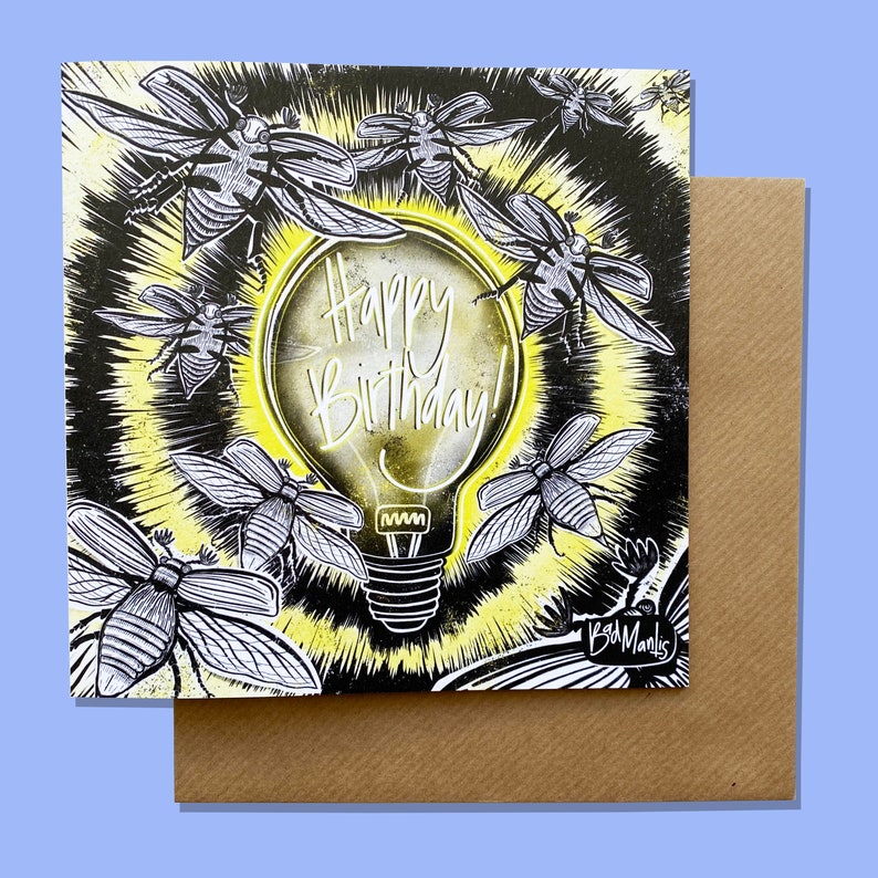 Beetle Birthday Card Blank Bugs Card Insect May Bug - Etsy