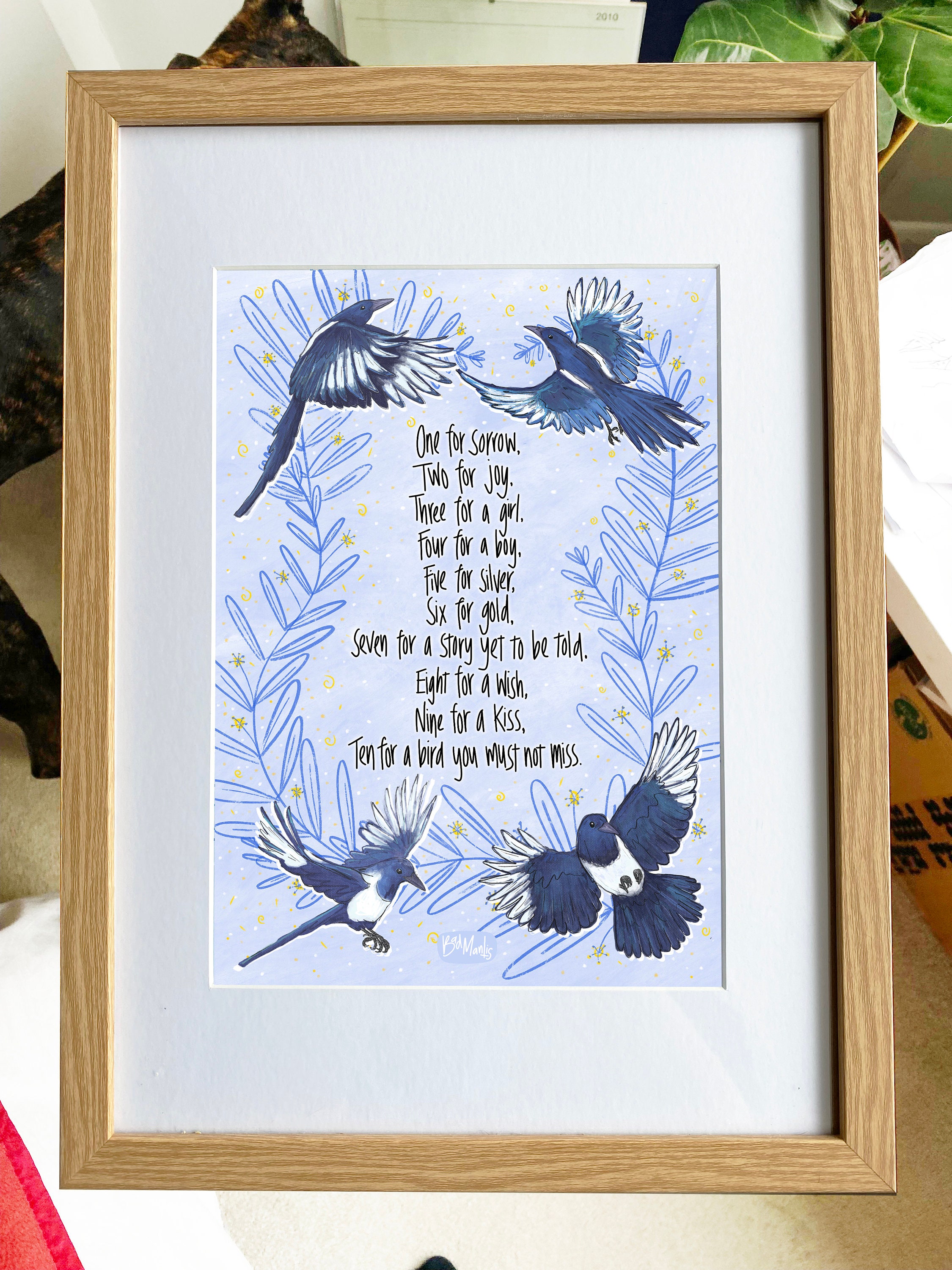 Magpie Nursery Rhyme Art Print – Baby Boy Gift (print Only) - Etsy UK