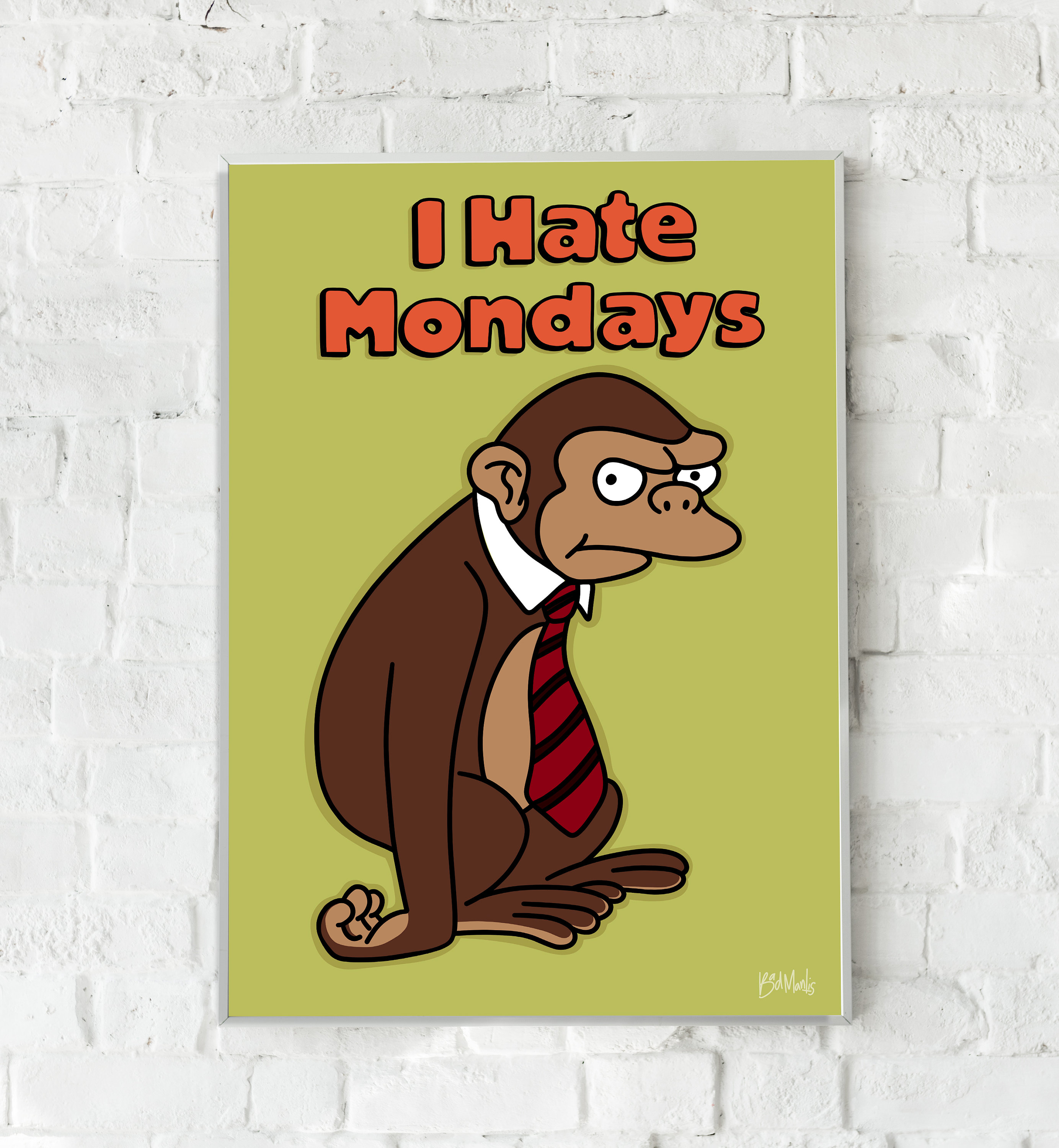 Futurama Monday Monkey - I Hate Mondays. A5, A4 & A3 - Perfect Office ...