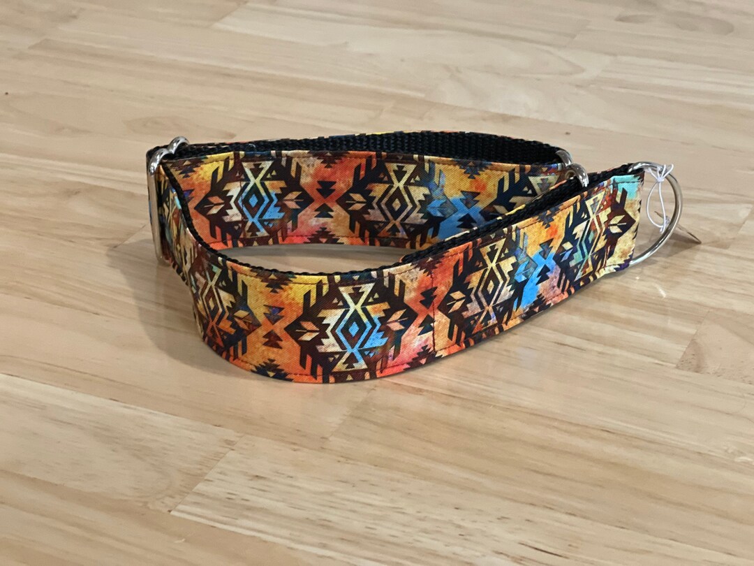 The Phoenix Dog Collar ~ Orange Aztec Collars ~ Custom Dog Collar ...