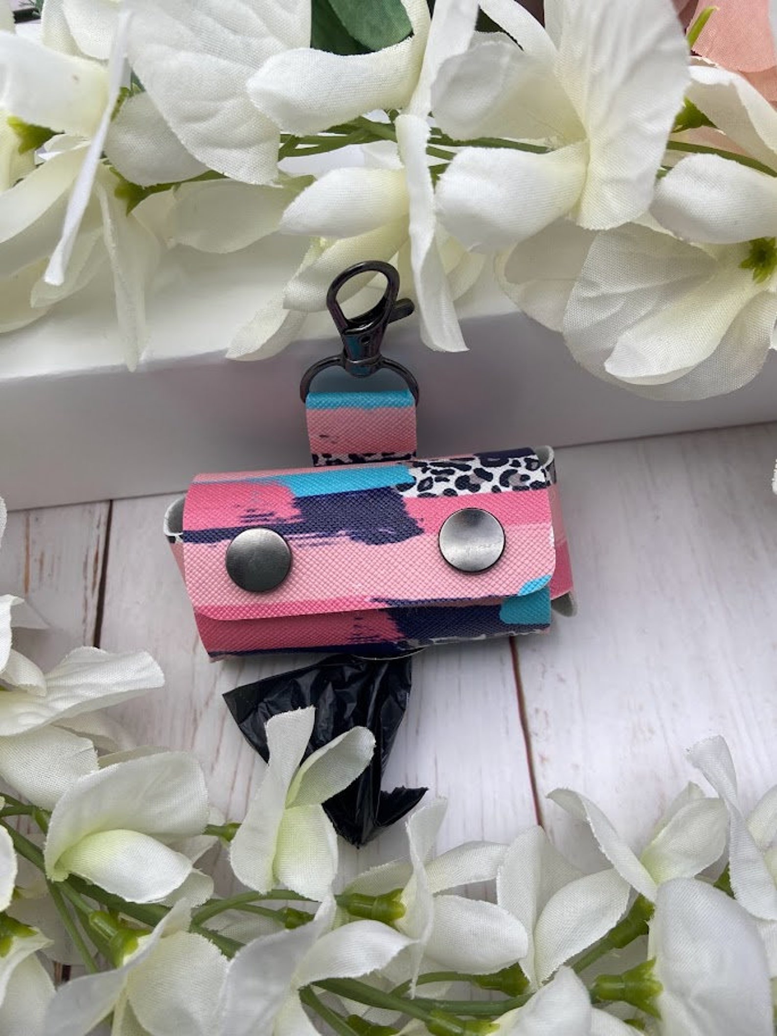 Leopard/cheetah Print Dog Poop Bag Holder, Dog Waste Bag Holder, Faux ...