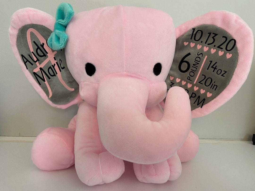 Birth Announcement Elephant, Birth Stat Elephant, Baby Keepsake, Baby ...